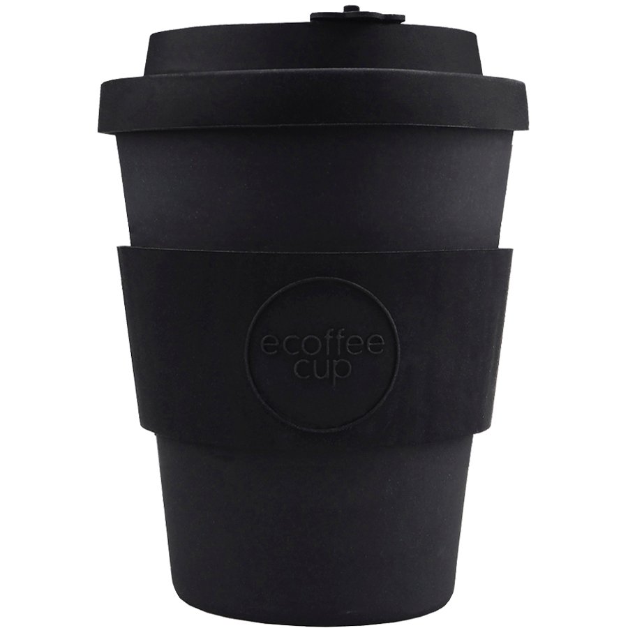 Ecoffee Reusable Bamboo Coffee Cup - Black - 350ml - Ecoffee Cup
