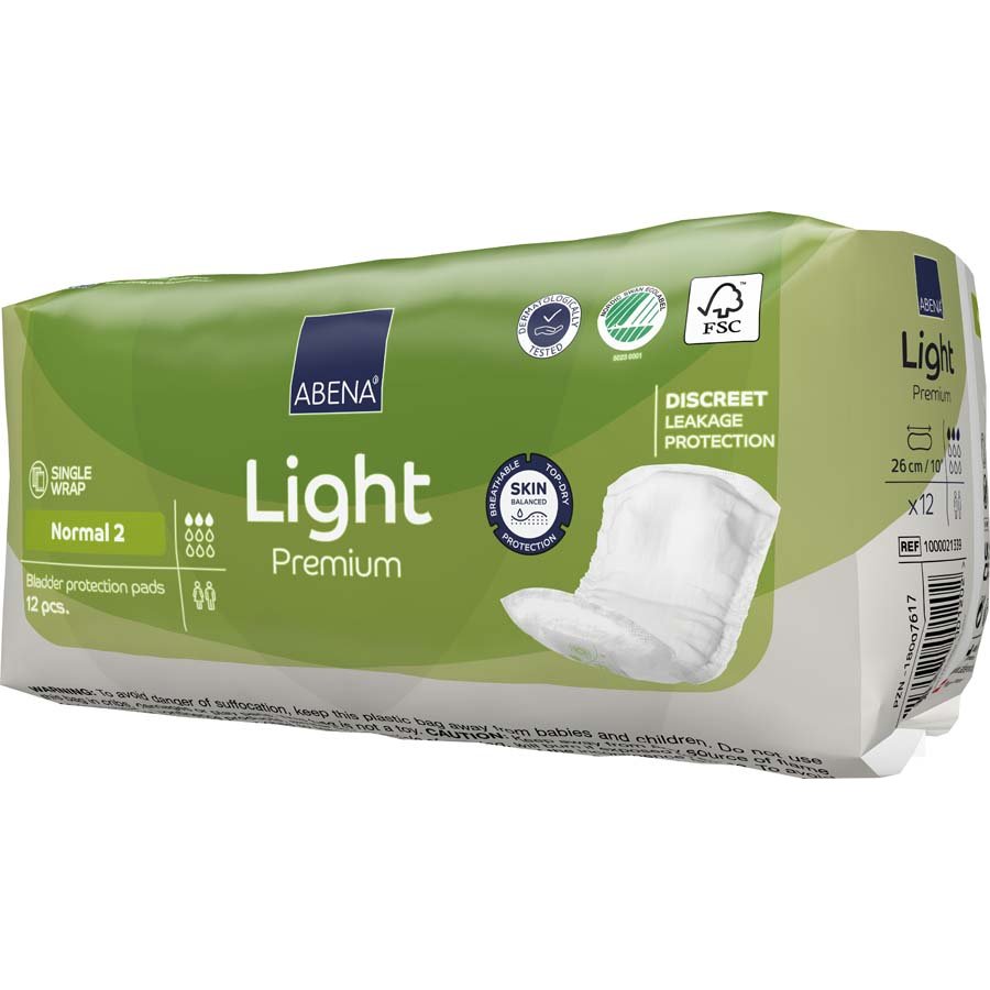 Abena Light Incontinence Pads - Normal - Pack of 12 - Abena