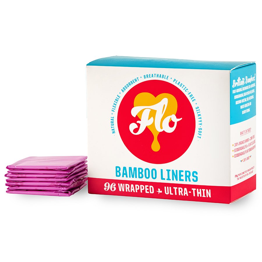 FLO Natural Bamboo Panty Liners Megapack - Pack of 96 - FLO