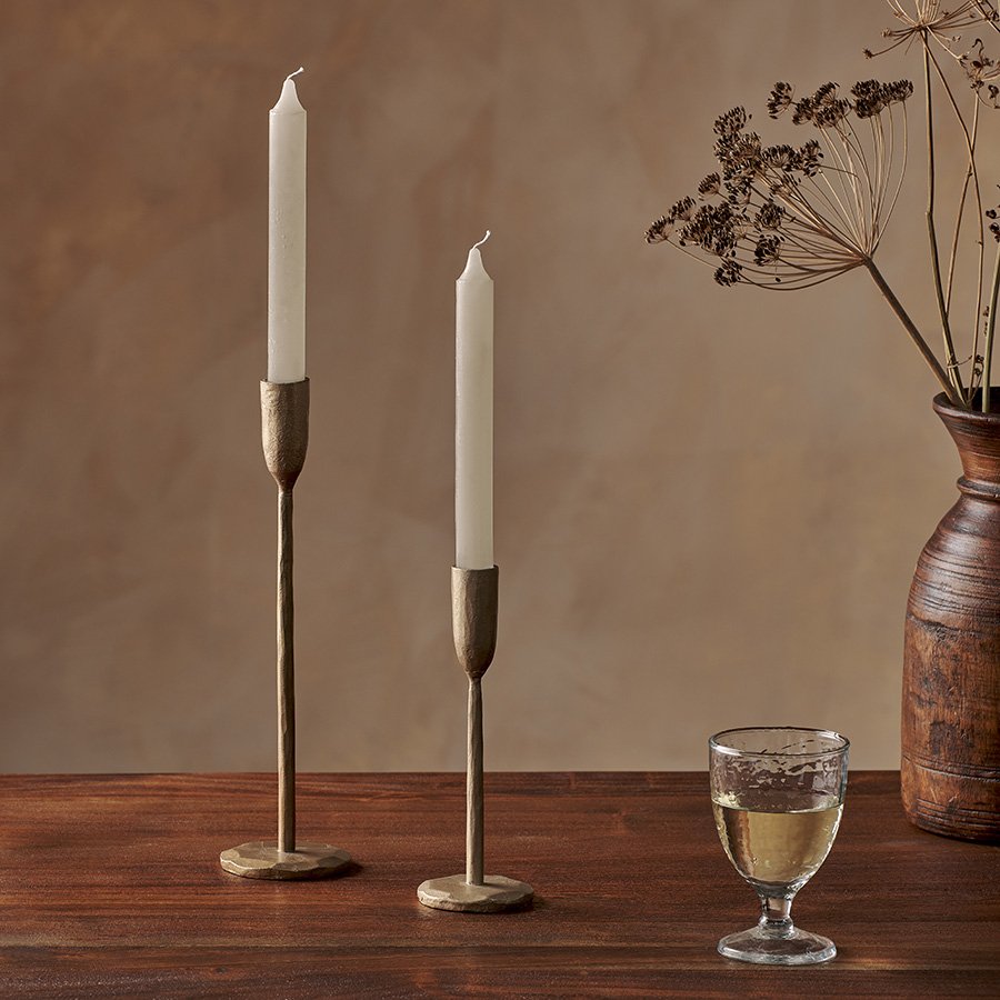 Rustic Soy Blend White Dinner Candle - Set of 2 - Nkuku